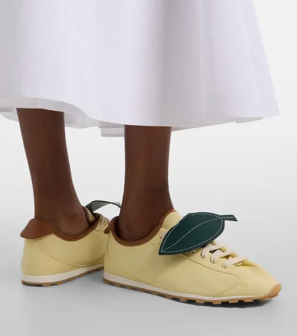 Jacquemus Tennis Leather-trimmed Canvas Sneakers