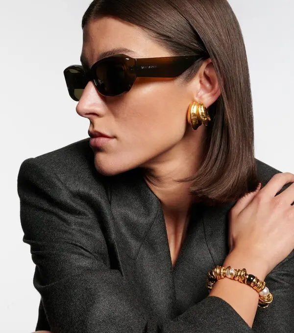 Saint Laurent Sl 868 Oval Sunglasses - Brown