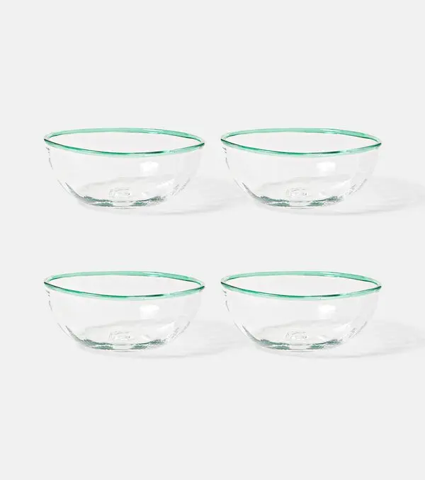 AKUA OBJECTS Peter Set Of 4 Glass Bowls - Green