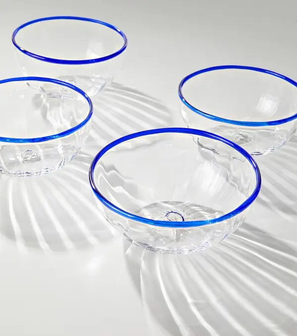 AKUA OBJECTS Peter Set Of 4 Glass Bowls - Blue