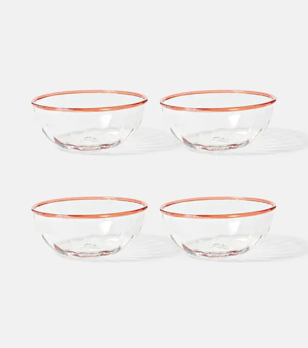 AKUA OBJECTS Peter Set Of 4 Glass Bowls - Orange