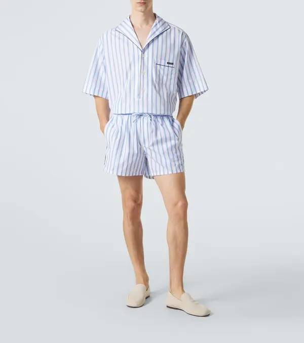 Dolce & Gabbana Striped Cotton And Silk Poplin Shirt