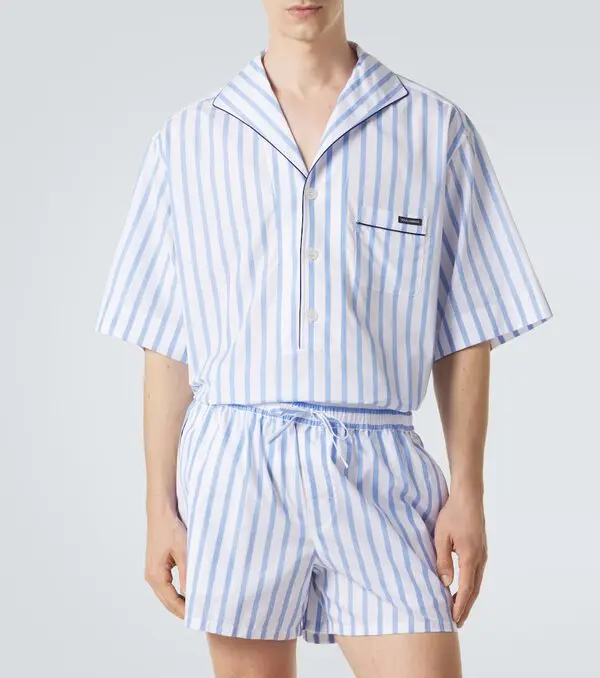 Dolce & Gabbana Striped Cotton And Silk Poplin Shirt