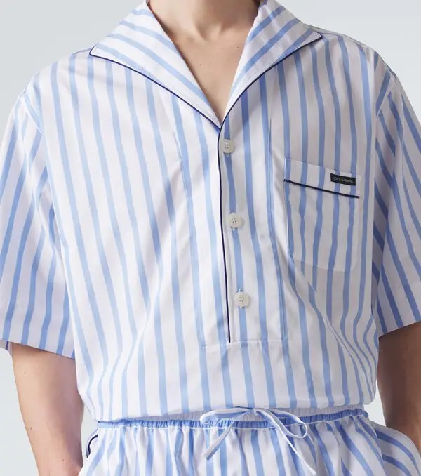 Dolce & Gabbana Striped Cotton And Silk Poplin Shirt