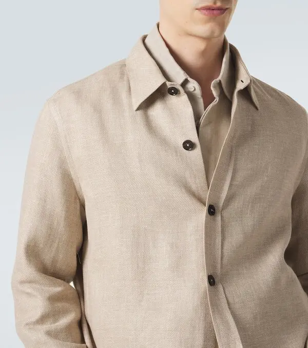 Zegna Cashmere, Linen, And Silk Overshirt - Beige