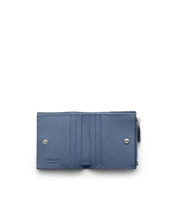 Prada Small Saffiano Leather Wallet - Blue