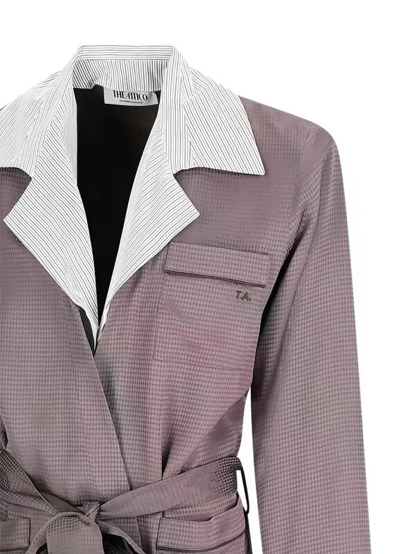 Attico Belted Houndstooth Jacket