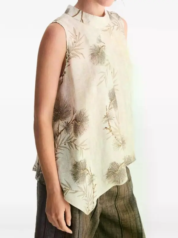 BIANCALANCIA Floral-print Sleeveless Blouse