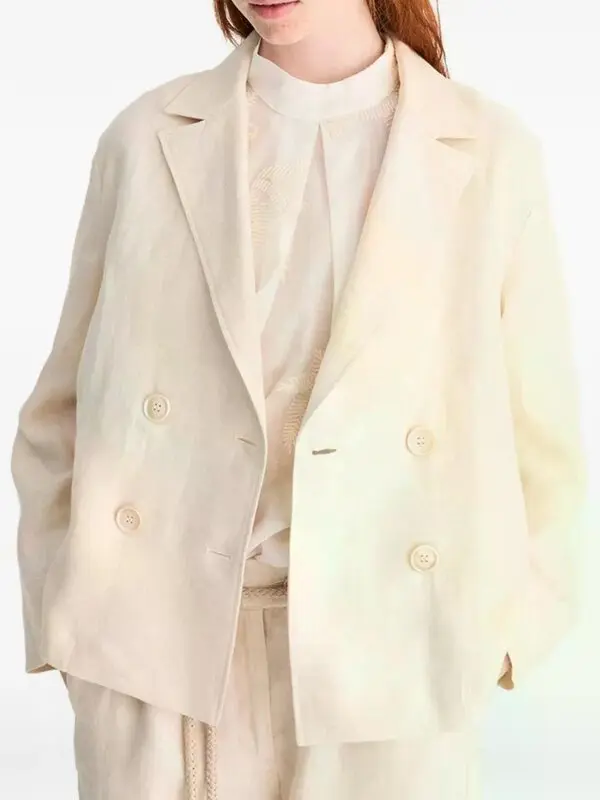 BIANCALANCIA Rear-slit Double-breasted Jacket - Neutrals
