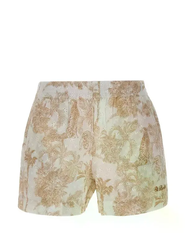 MC2 SAINT BARTH Broderie-anglaise Meave Shorts - Neutrals
