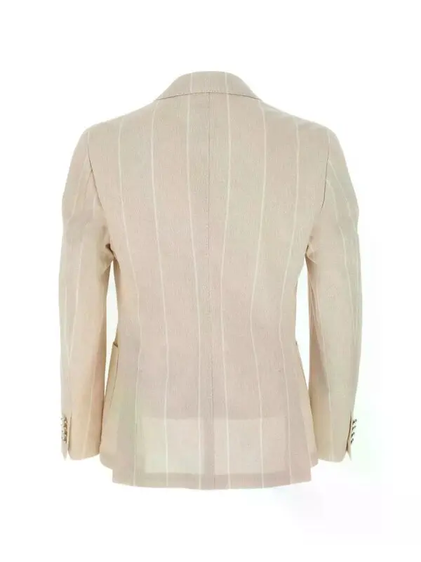 Eleventy Striped Double-breasted Blazer - Neutrals