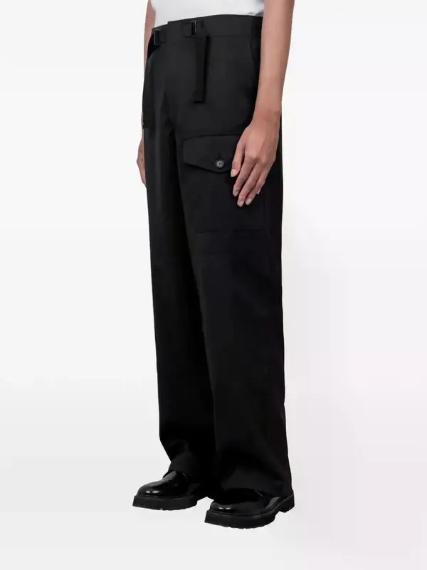 Auralee Buckled Cargo Pants - Black