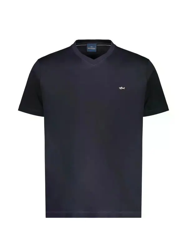 Paul & Shark Embroidered-logo V-neck T-shirt - Blue