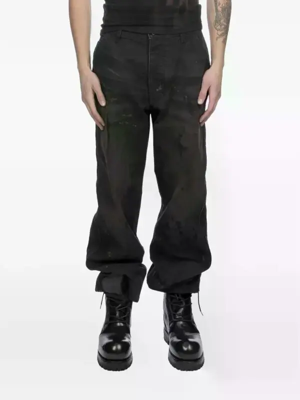 ALEXANDER DIGENOVA Underground Paint-splatter Straight-leg Pants