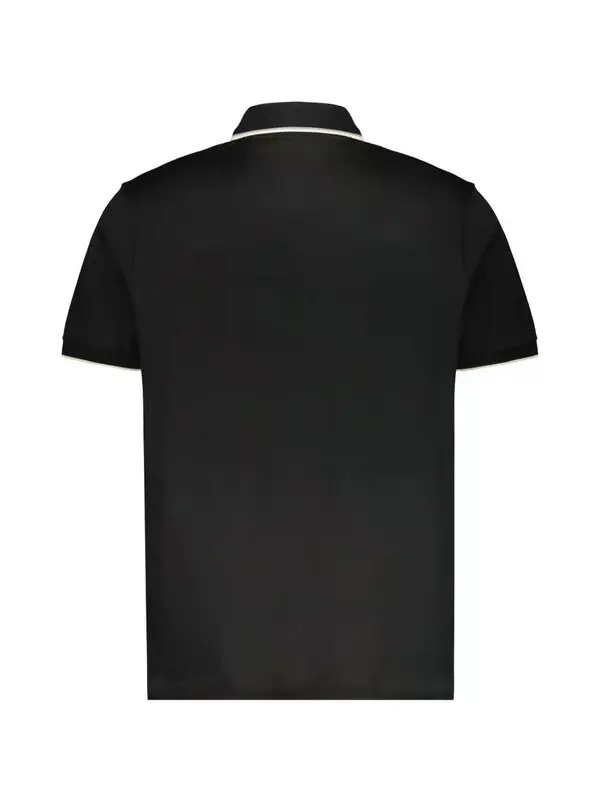 Paul & Shark Logo-embroidered Tipped-trim Polo Shirt - Black