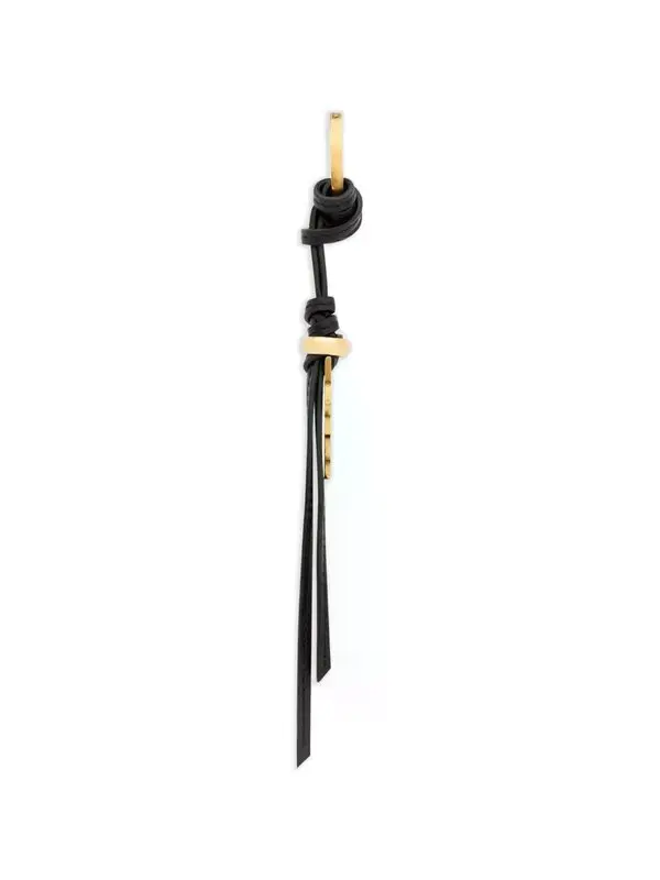 Saint Laurent Cassandre Knotted Leather Keyring - Black