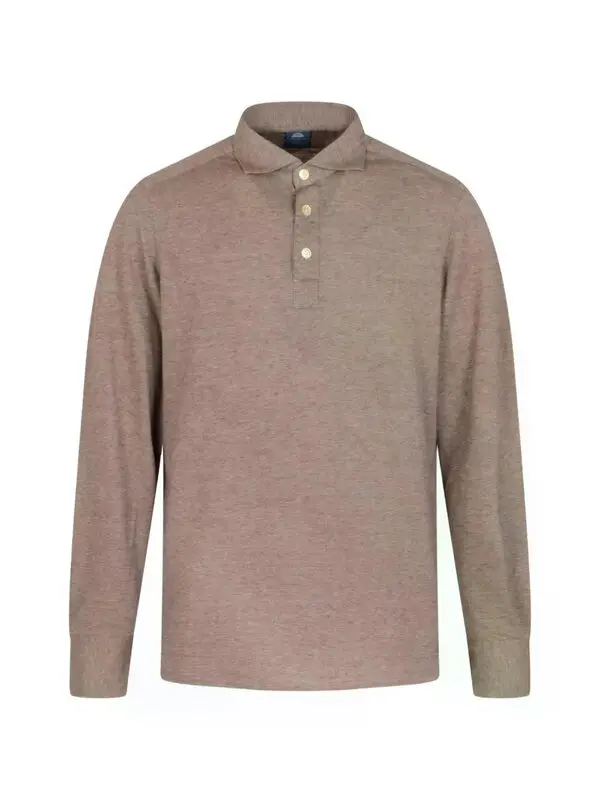 FINAMORE 1925 Long-sleeve Polo Shirt - Brown
