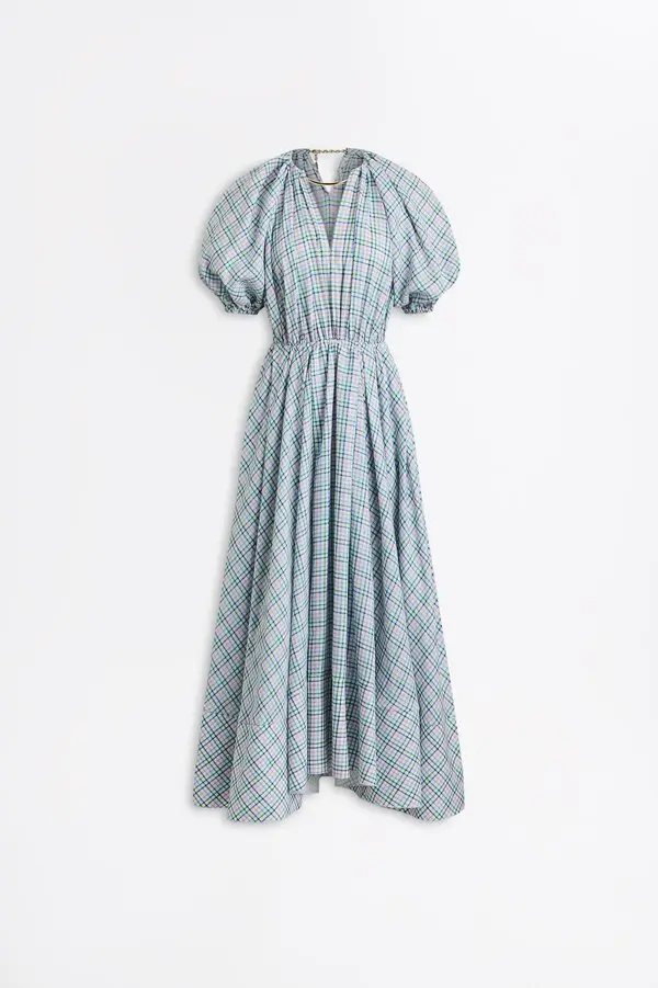 Scanlan Theodore Linen Plaid Dress - Multi