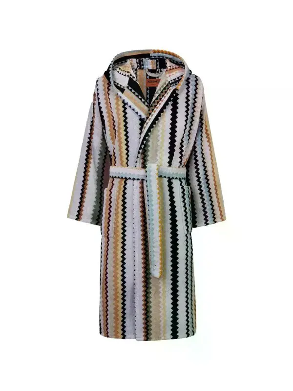 Missoni Zigzag Hooded Bathrobe - Neutrals