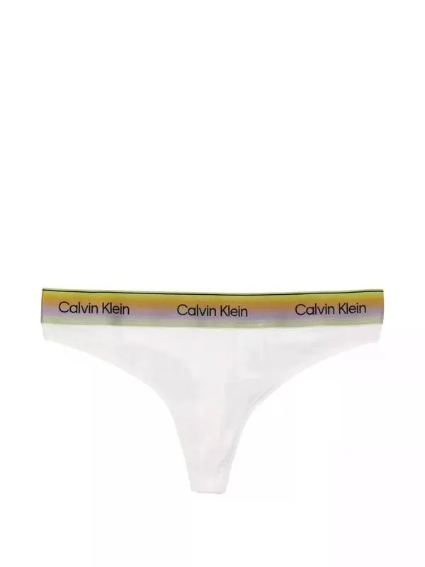 Calvin Klein Logo-band Thongs - White