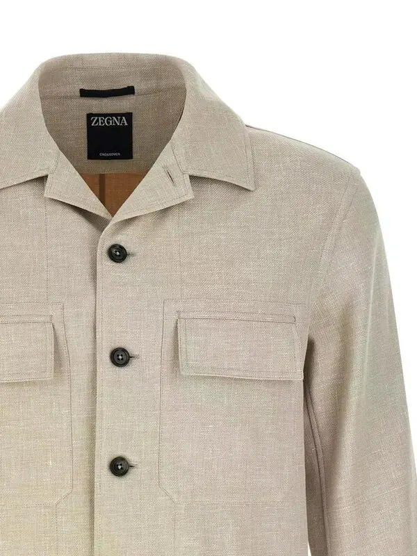 Zegna Crossover Patch-detail Overshirt - Neutrals