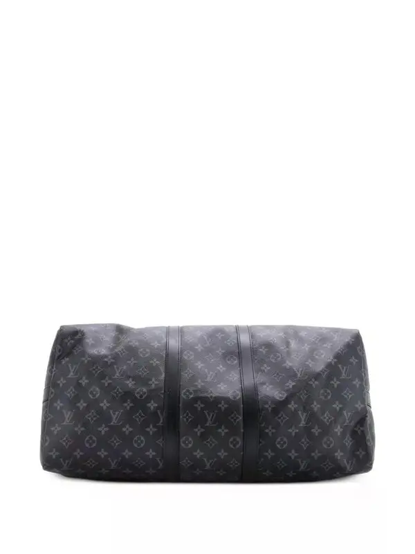 LOUIS VUITTON Keepall Bandouliere 55 Travel Bag Monogram Eclipse Canvas - Black