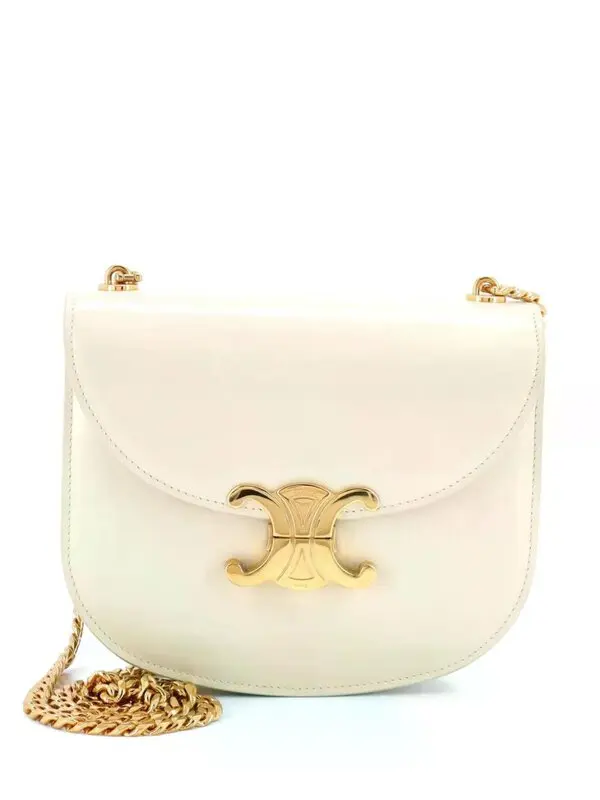 Celine Triomphe Besace Clea Chain Flap Bag - Neutrals