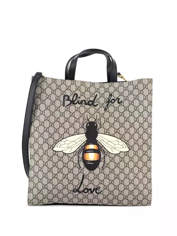 Gucci Printed Gg Coated Canvas Tall Tote Bag - Brown
