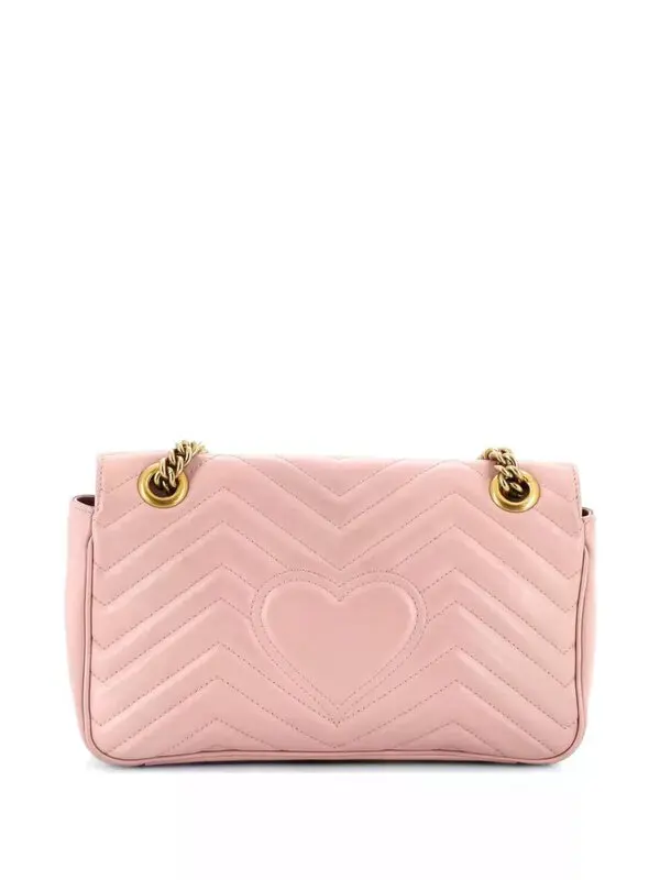 Gucci Gg Marmont Flap Bag Matelasse Leather Medium - Pink