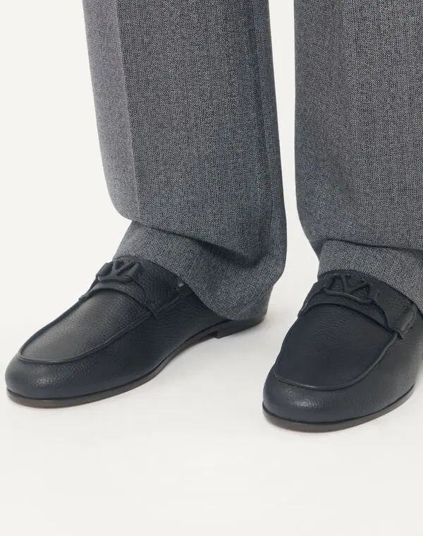 Valentino Garavani Vlogo Signature Deer Leather Loafer