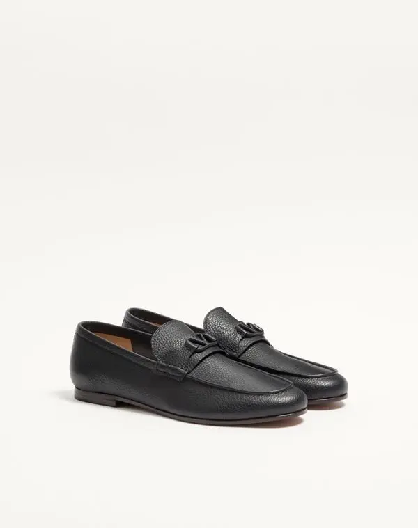 Valentino Garavani Vlogo Signature Deer Leather Loafer