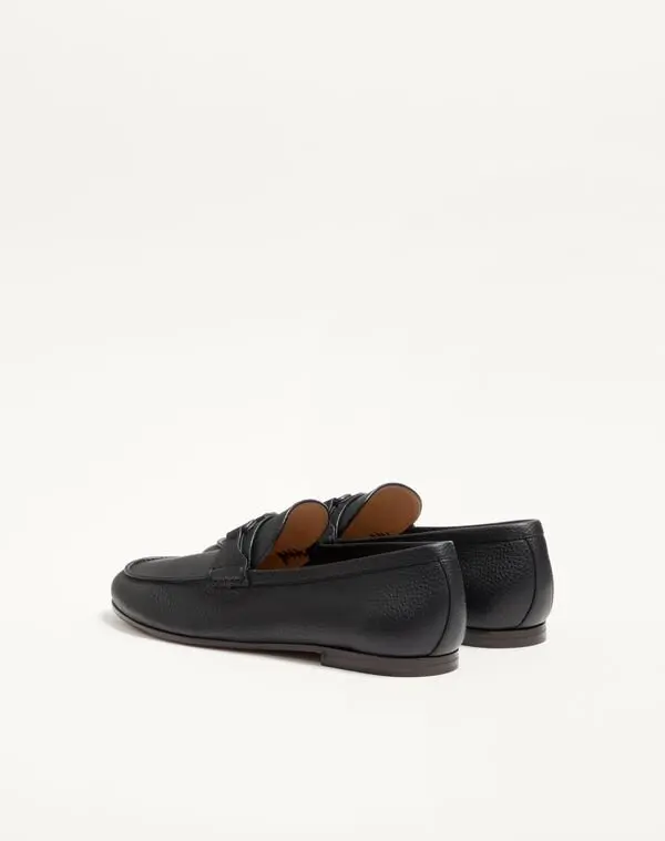 Valentino Garavani Vlogo Signature Deer Leather Loafer