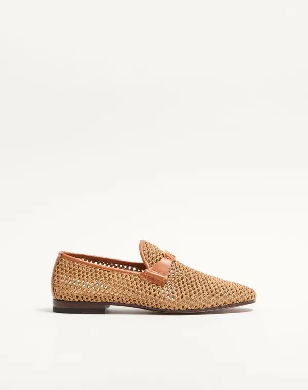 Valentino Garavani Wolfe Raffia Loafer - Beige
