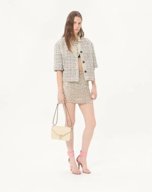 Valentino Garavani Rockstud Small Shoulder Bag - Ivory