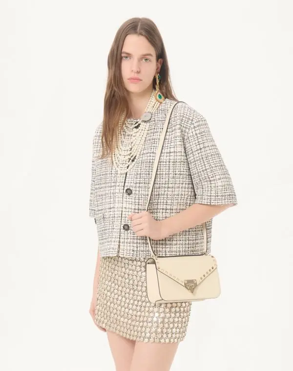 Valentino Garavani Rockstud Small Shoulder Bag - Ivory