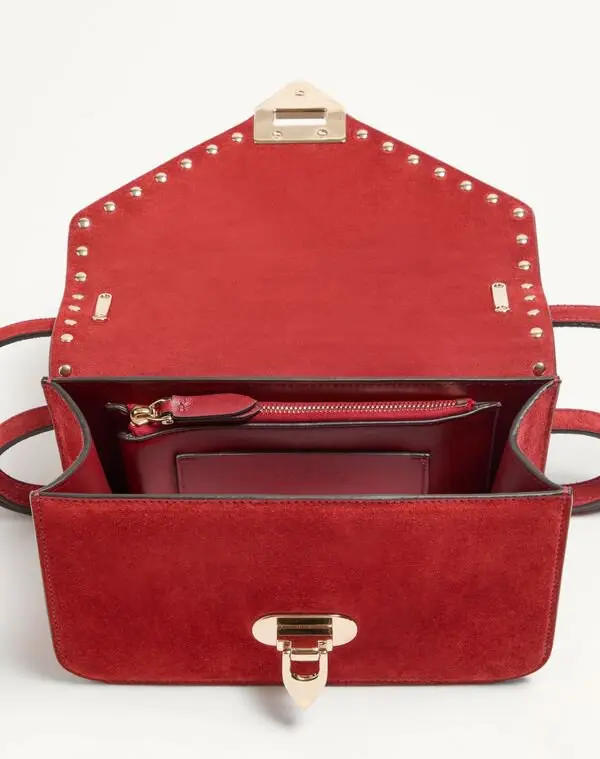Valentino Garavani Rockstud Small Shoulder Bag - Red