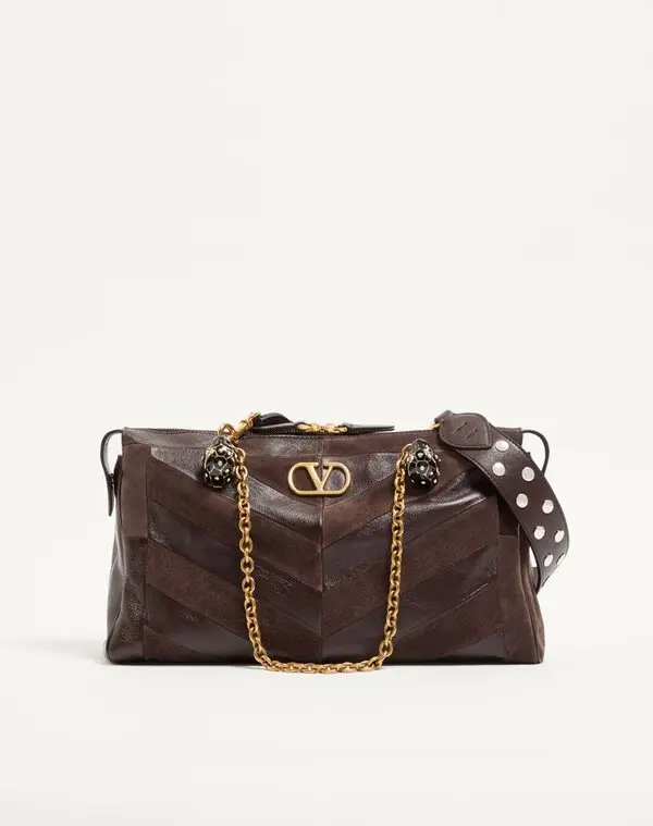 Valentino Garavani Panthea Medium Shoulder Bag - Ebony