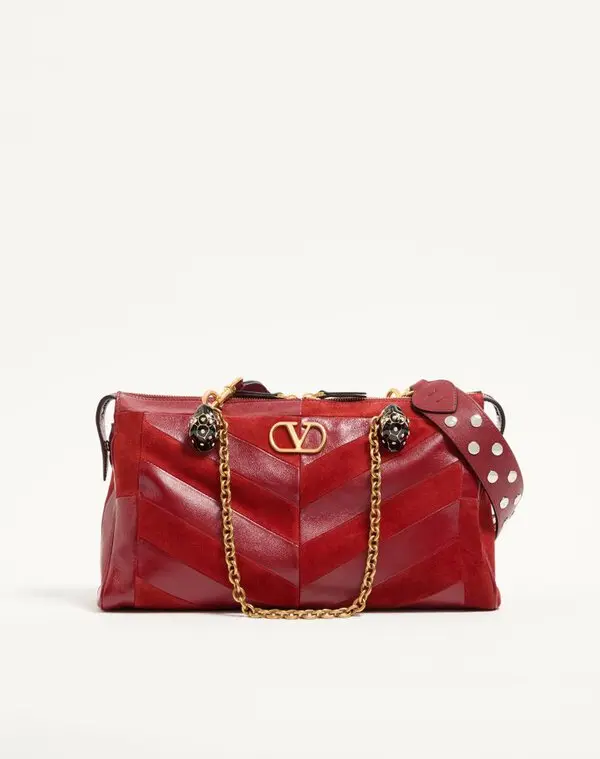 Valentino Garavani Panthea Medium Shoulder Bag - Red