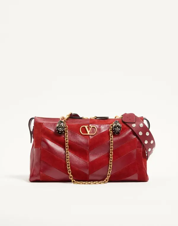 Valentino Garavani Panthea Medium Shoulder Bag - Red