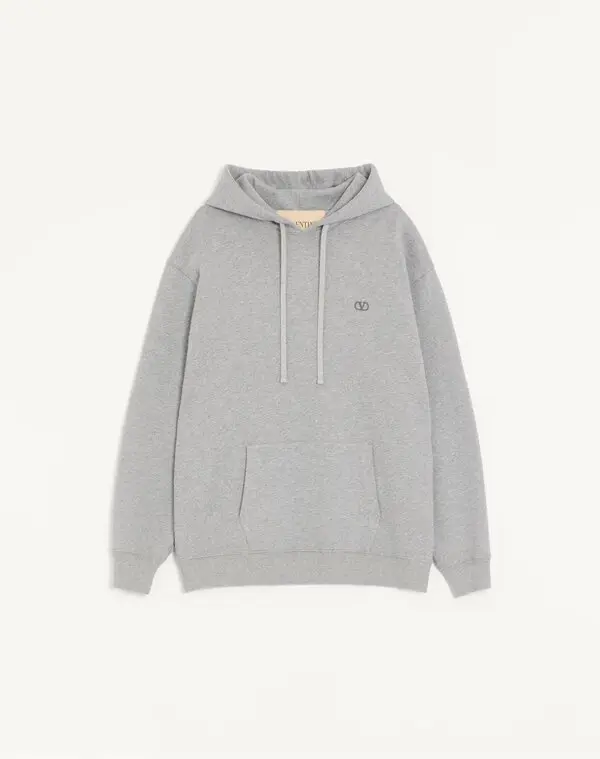 Valentino Garavani Hoodie With Vlogo Embroidery - Grey