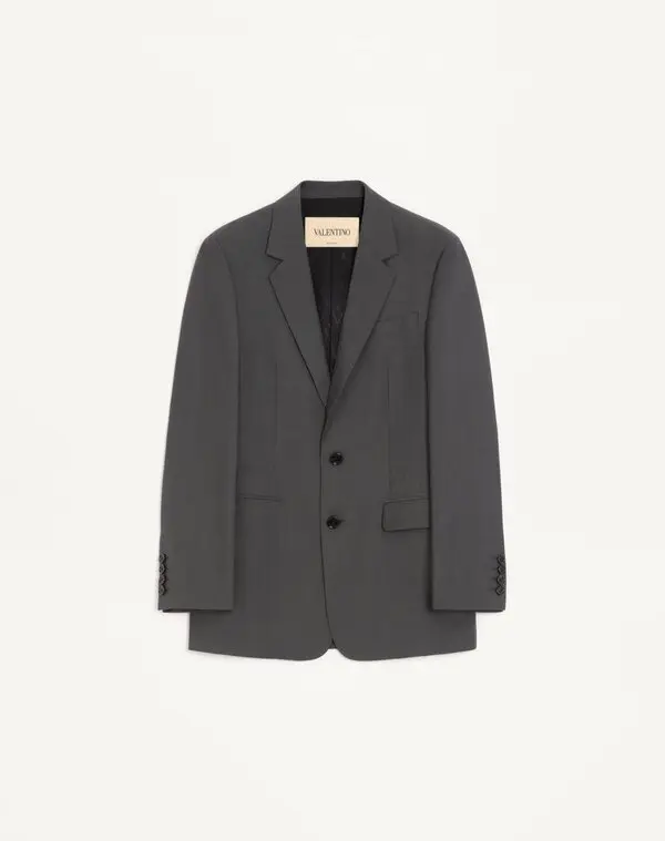 Valentino Garavani Single-breasted Wool Jacket - Dark Grey