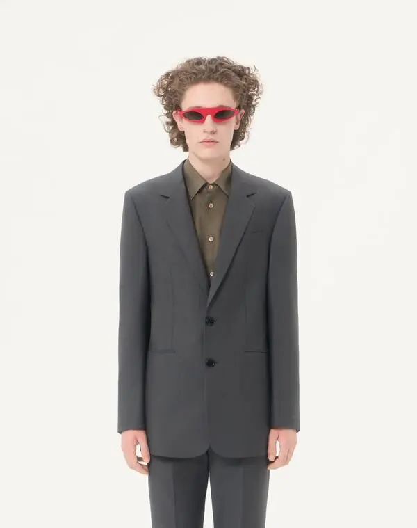 Valentino Garavani Single-breasted Wool Jacket - Dark Grey
