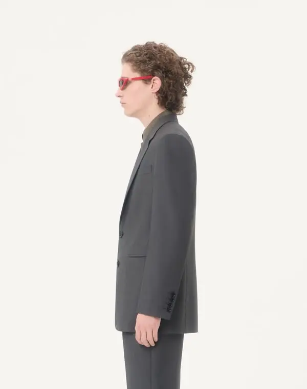 Valentino Garavani Single-breasted Wool Jacket - Dark Grey