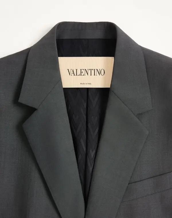 Valentino Garavani Single-breasted Wool Jacket - Dark Grey