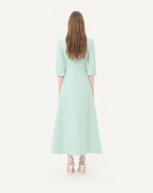 Valentino Garavani Crepe Couture Embroidered Midi Dress - Celadon/silver
