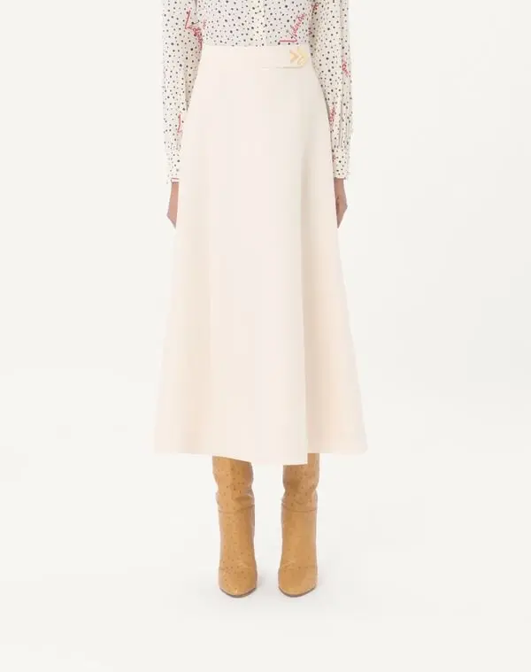 Valentino Garavani Crepe Couture Midi Skirt - Vanilla