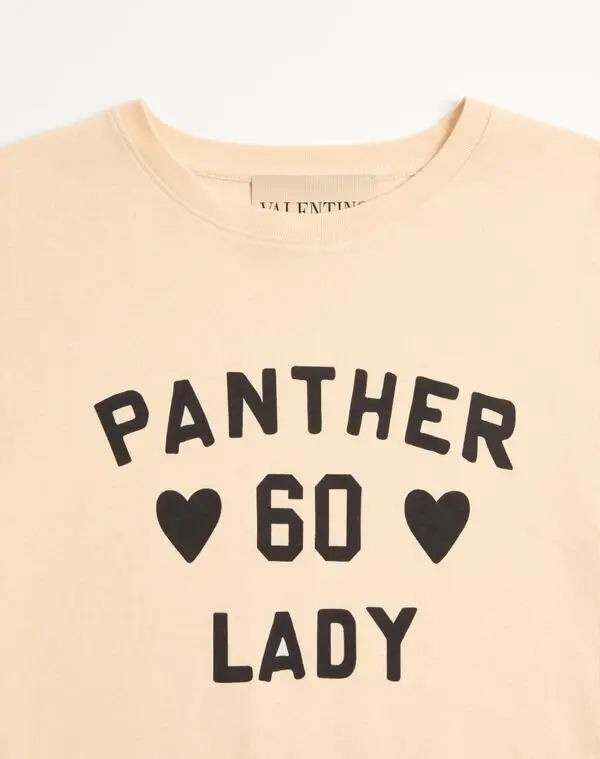 Valentino Garavani Panther Lady Jersey T-shirt - Birch/black
