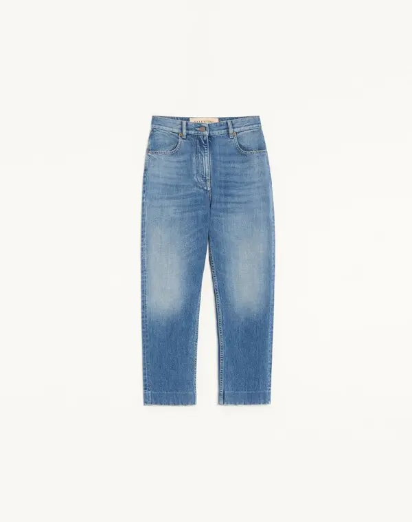 Valentino Garavani Trousers With Vpatch - Denim