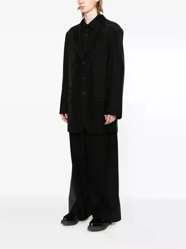 Yohji Yamamoto Notched-lapel Long-sleeve Jacket