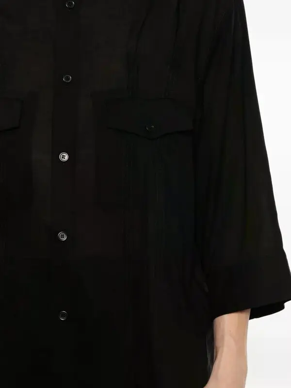 Yohji Yamamoto Pleated Sheer Shirt